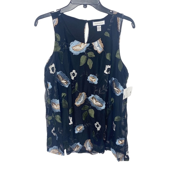 Charter Club | Tops | New Charter Club Black Embroidered Blouse Medium ...